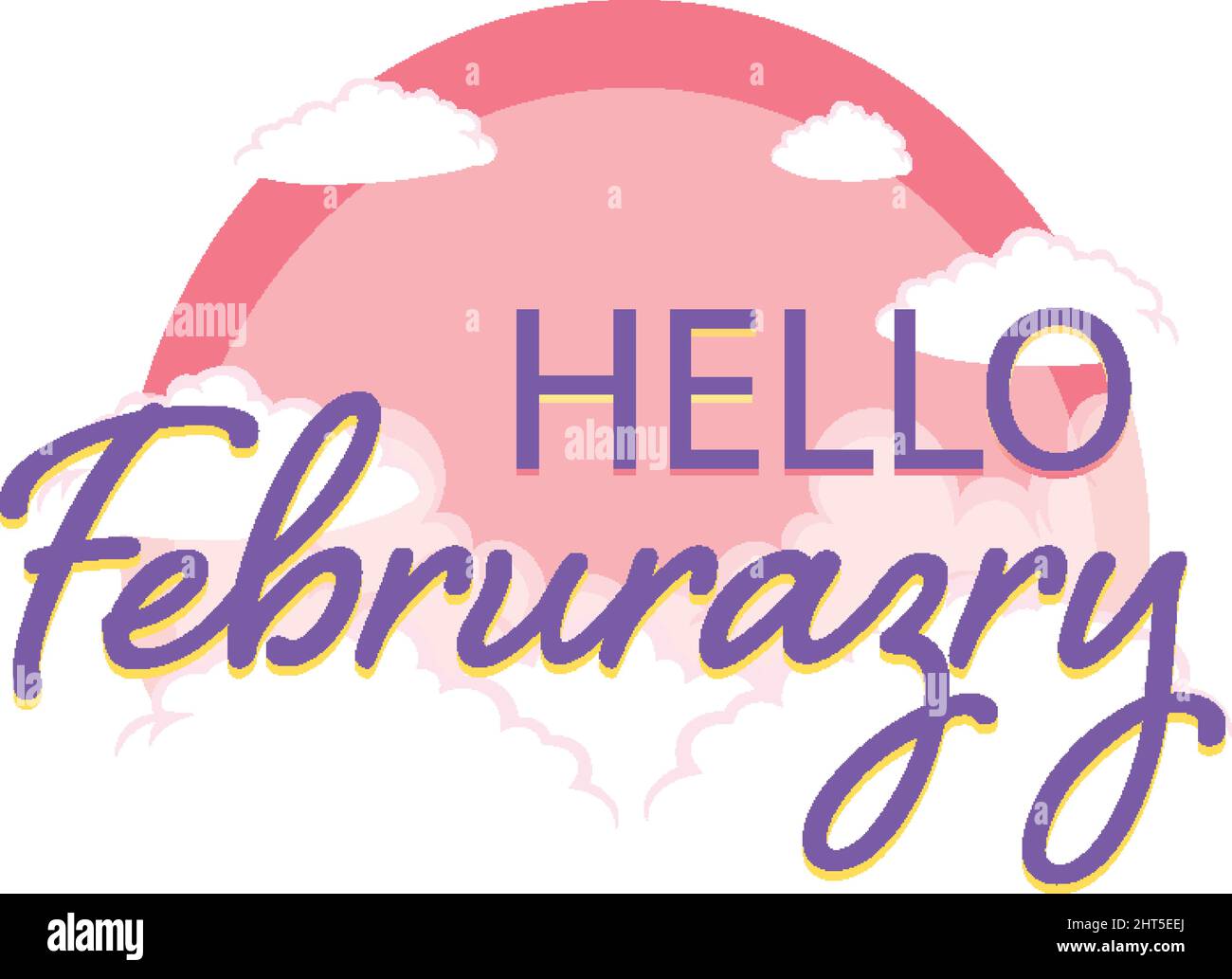 Hellow february font design in purple illustration Stock Vector Image ...