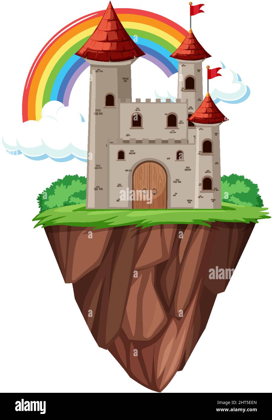 Isolated fantasy castle in cartoon style illustration Stock Vector ...
