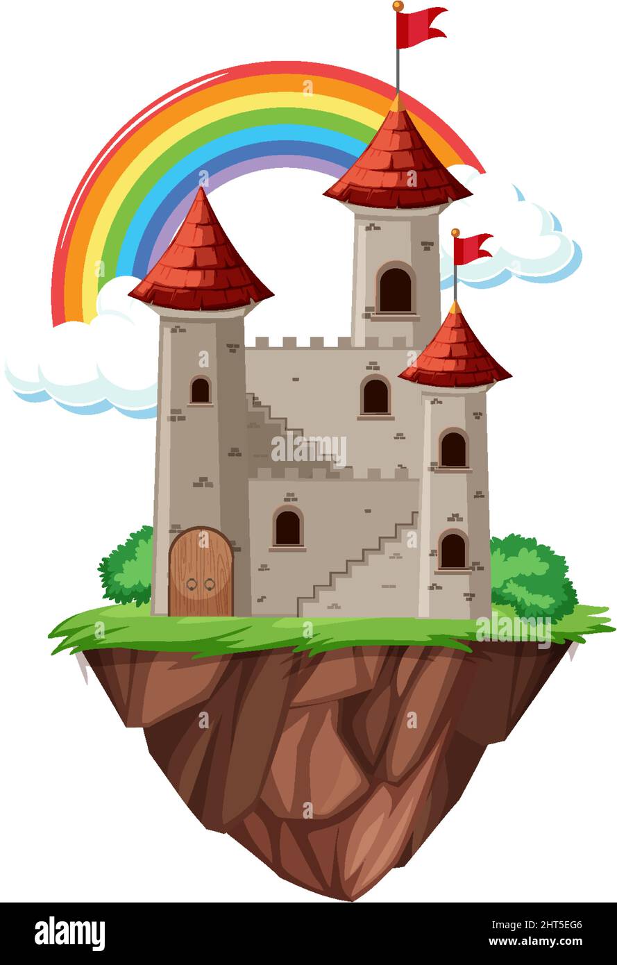 Isolated fantasy castle in cartoon style illustration Stock Vector ...