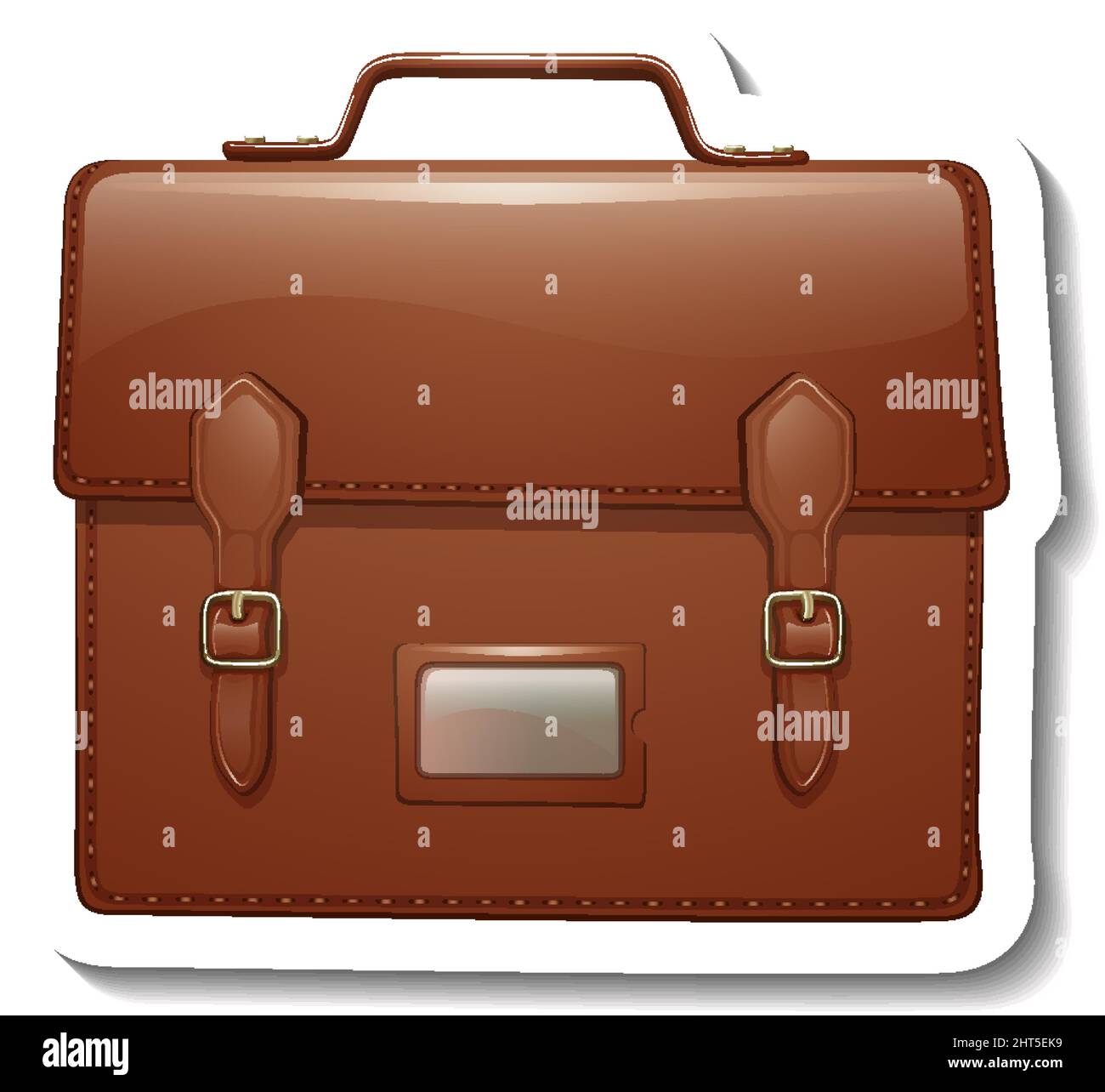 Brown vintage messenger bag in cartoon style illustration Stock Vector ...