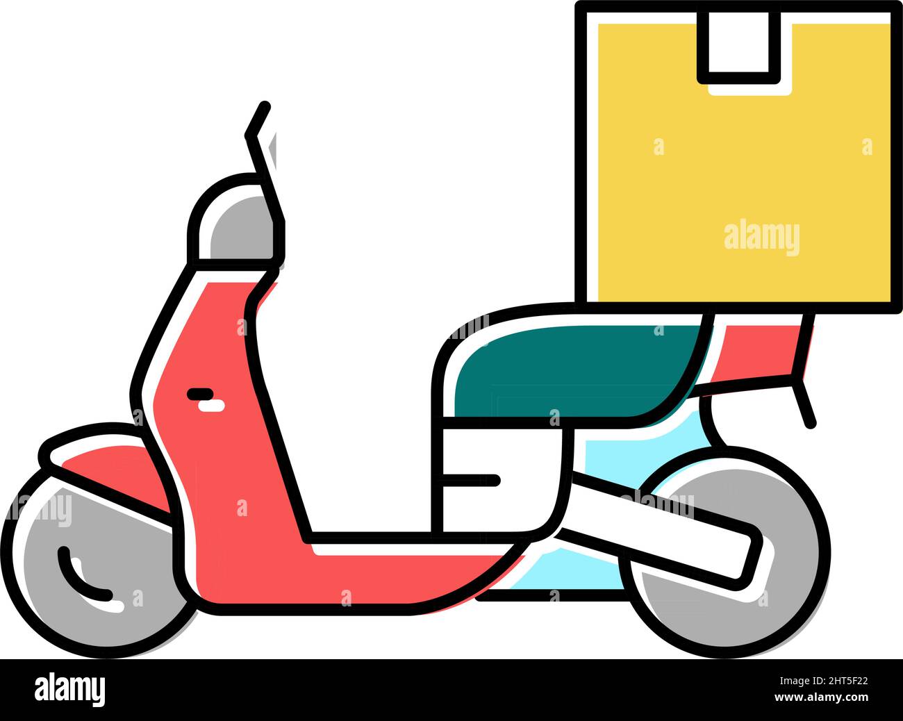 motorbike delivery color icon vector illustration Stock Vector Image ...