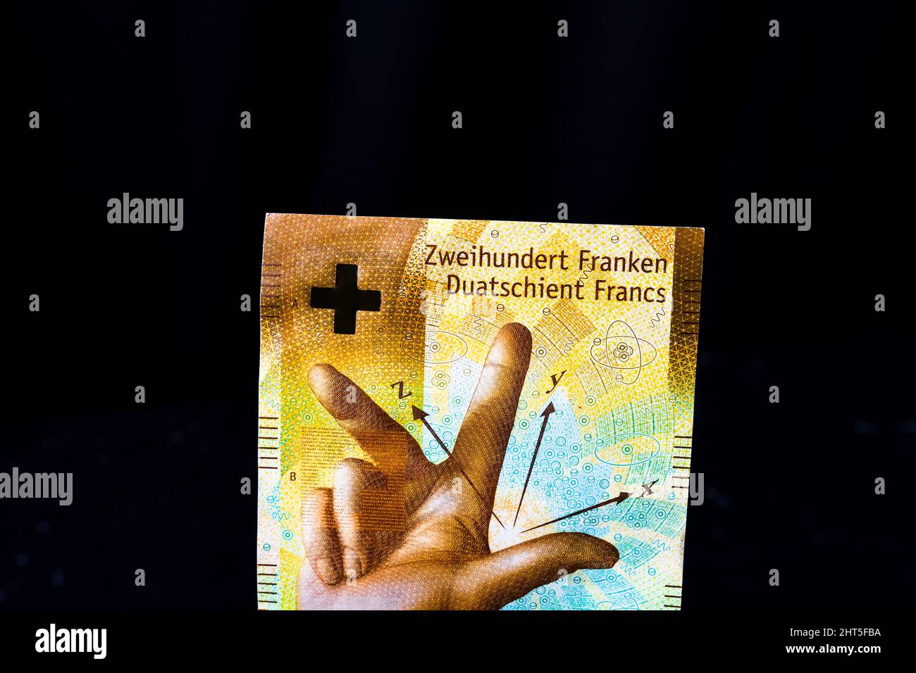 Closeup 200 swiss franc hi-res stock photography and images - Alamy