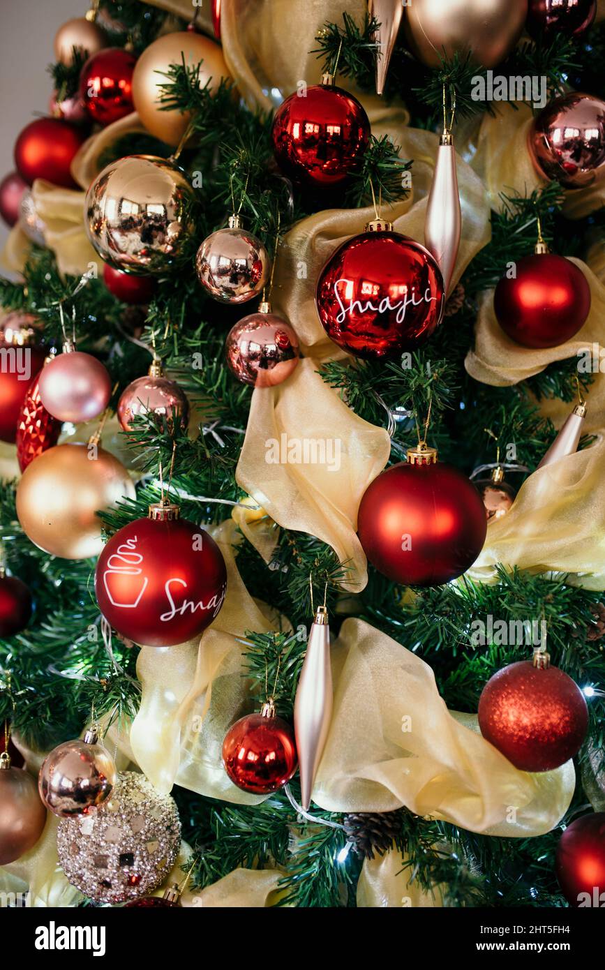 Illuminated tree with balls hi-res stock photography and images - Alamy