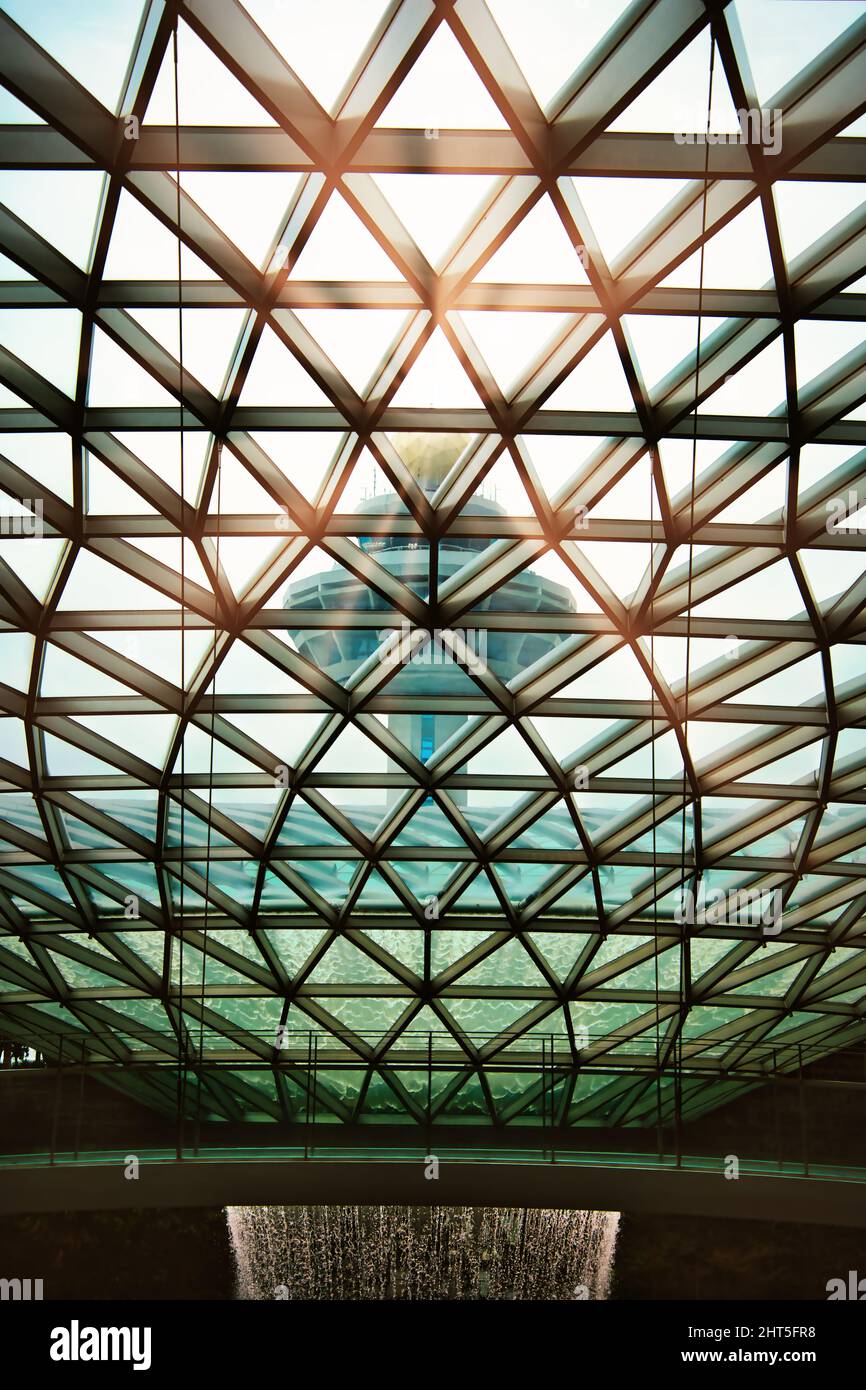 Beautiful view of architectural details inside a modern tower Stock ...