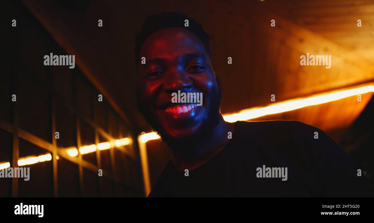 A portrait of an African American male at a night club Stock Photo - Alamy