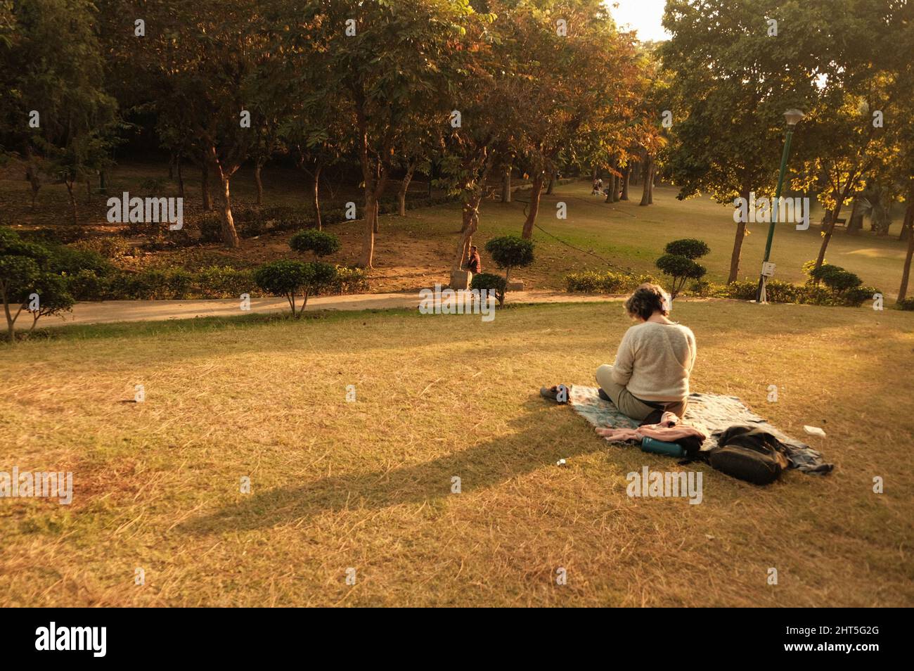 Sunset at Nehru Park, situated in the Chanakyapuri Diplomatic Enclave ...