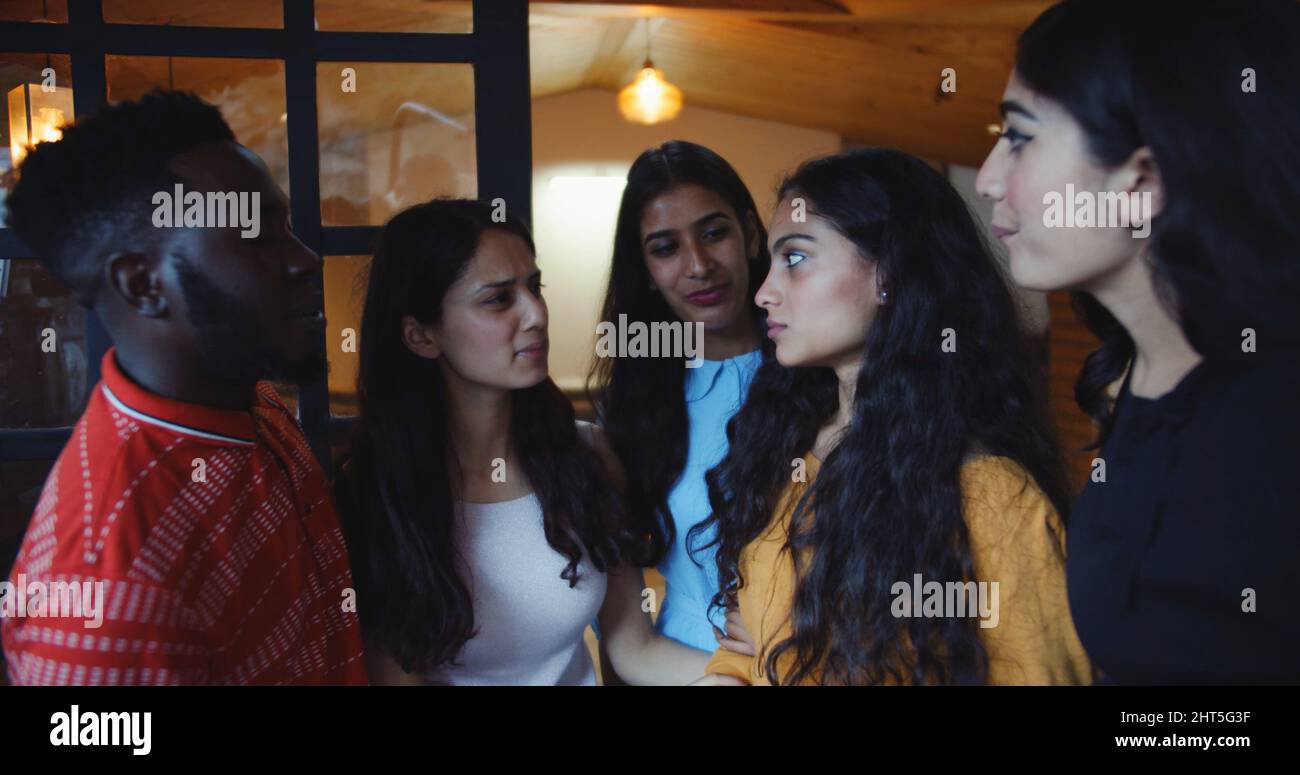 Group of South Asian friends talking - friendship concept Stock Photo ...