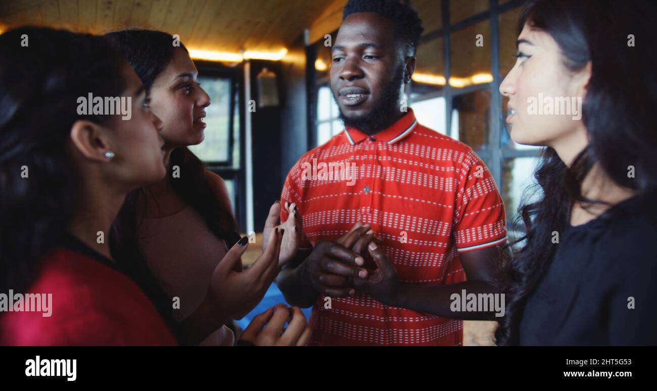 Group of South Asian friends talking - friendship concept Stock Photo ...