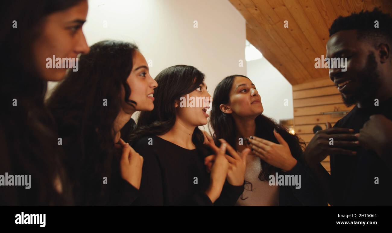 Group of South Asian friends talking - friendship concept Stock Photo ...