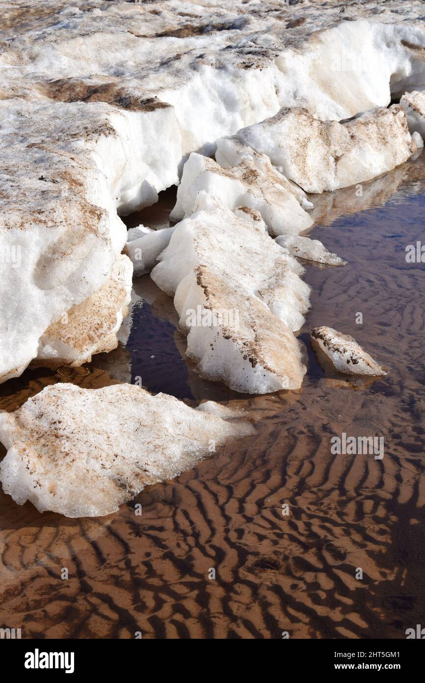 Vertical photo of salt rock formation on a sea shore Stock Photo - Alamy