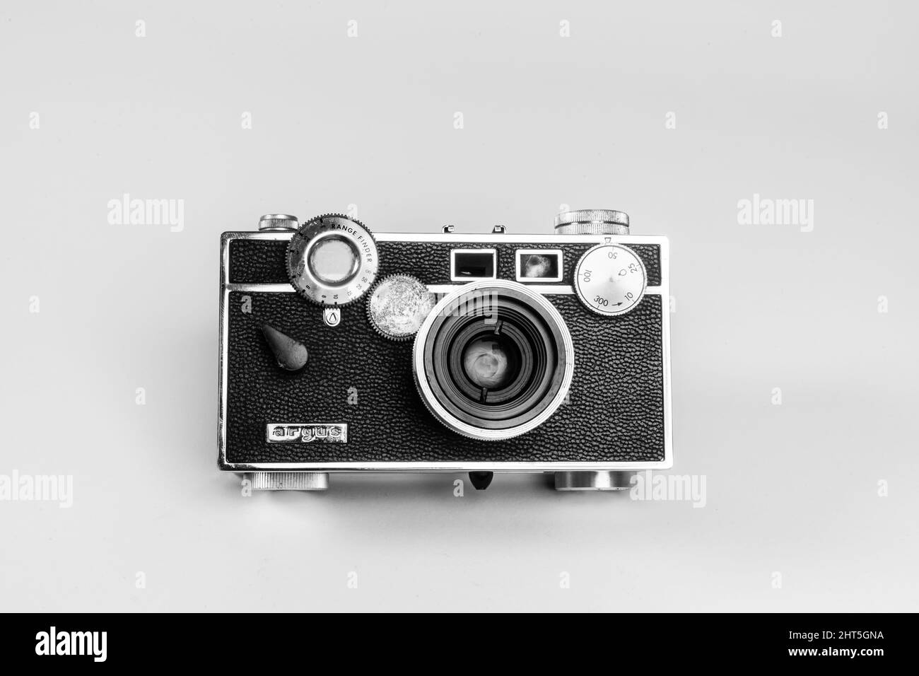 Argus Vintage Film Camera in the studio on white background Stock Photo ...