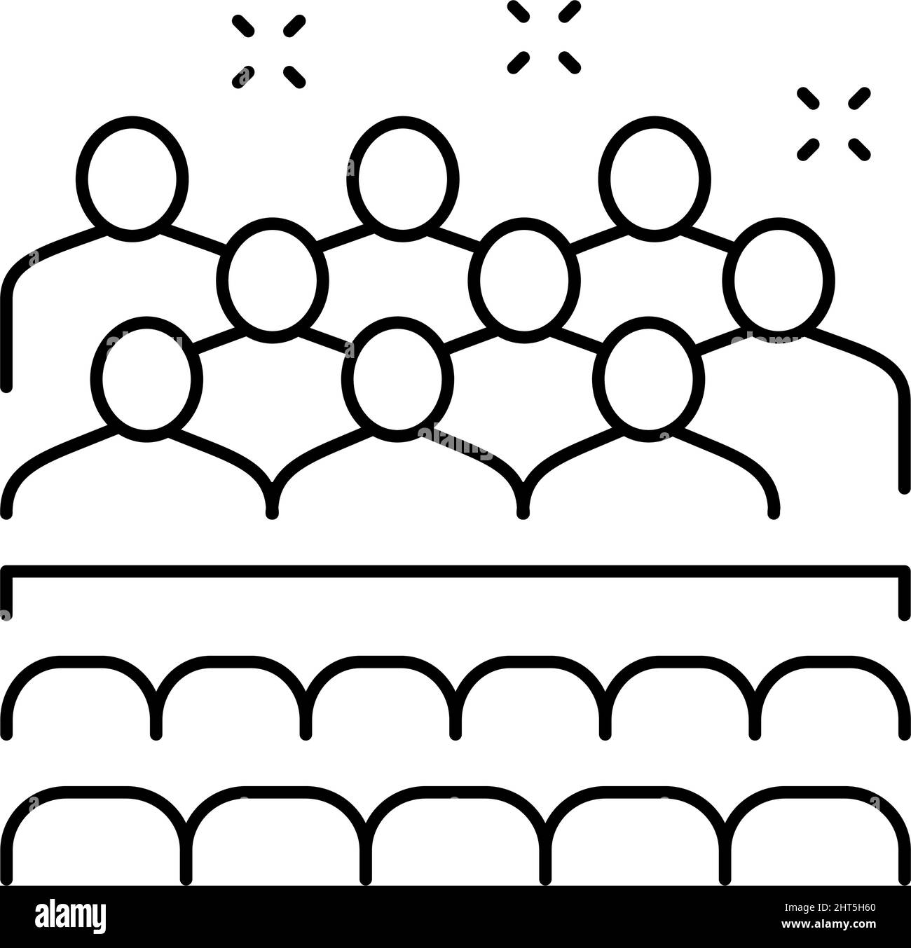 children concert kindergarten line icon vector illustration Stock ...