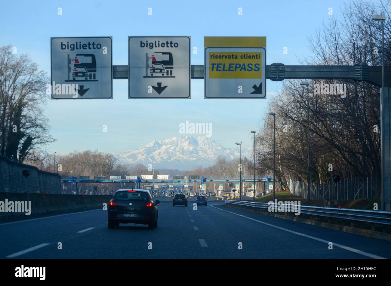 Closeup of street signs in Milan, Italy Stock Photo - Alamy