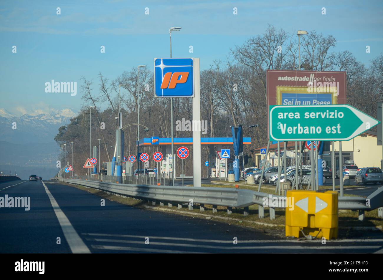 Closeup of street signs in Milan, Italy Stock Photo - Alamy