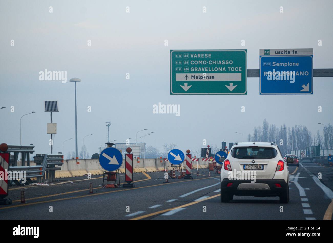 Closeup of street signs in Milan, Italy Stock Photo - Alamy