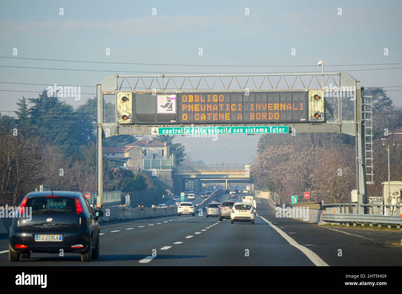 Closeup of street signs in Milan, Italy Stock Photo - Alamy