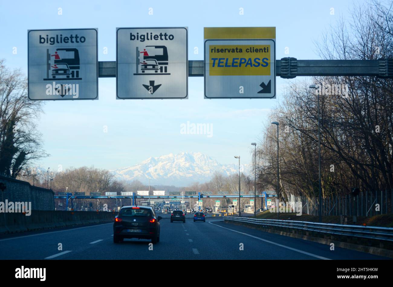 Closeup of street signs in Milan, Italy Stock Photo - Alamy