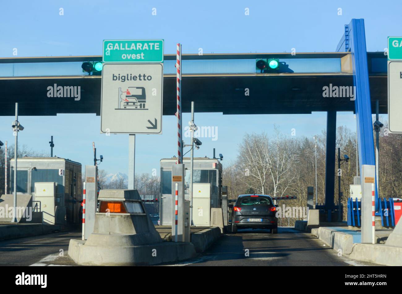 Closeup of street signs in Milan, Italy Stock Photo - Alamy