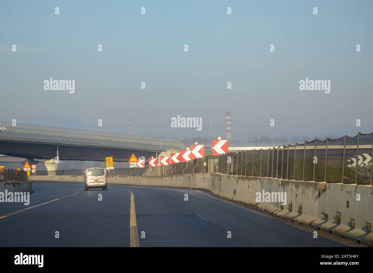 Closeup of street signs in Milan, Italy Stock Photo - Alamy
