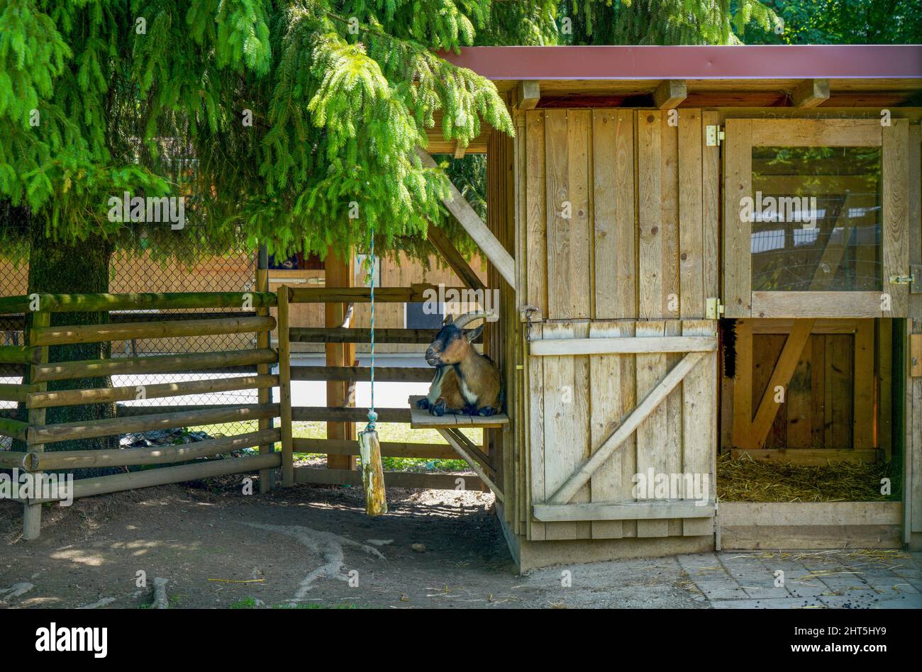 Picture of a wooden stable in a farm Stock Photo - Alamy