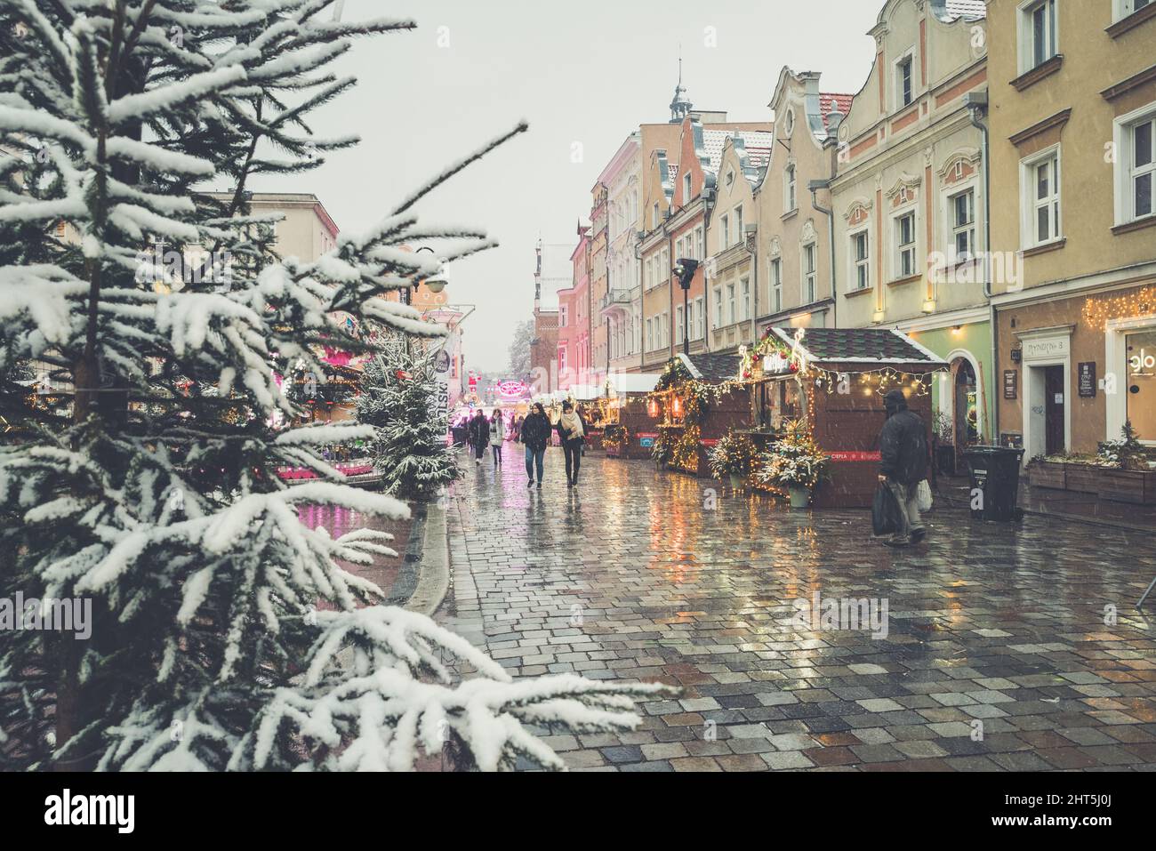 Christmas market on the square in Opole, Poland Stock Photo - Alamy