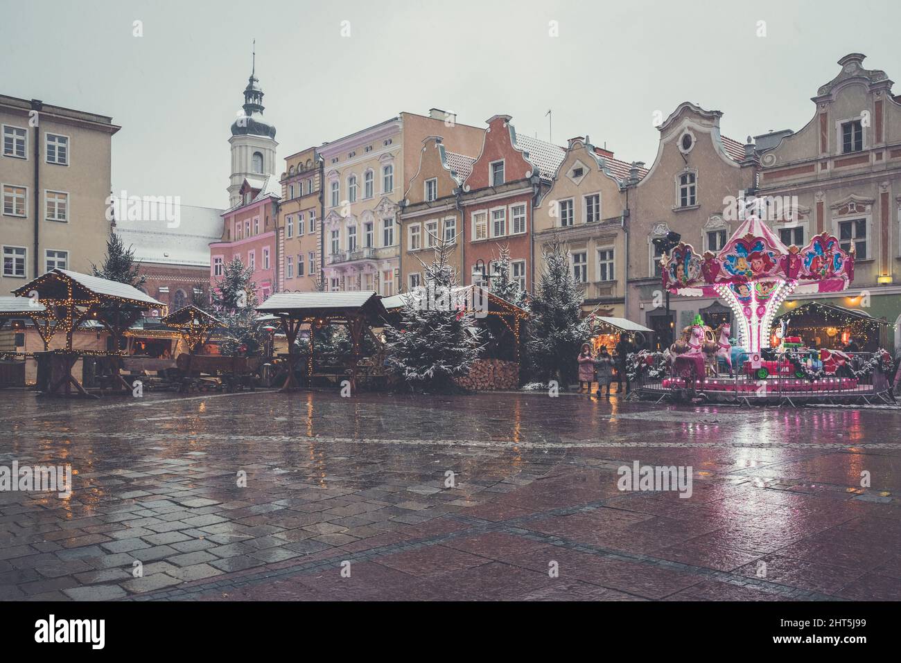 Photo of Christmas market on the market square in Opole, Poland Stock ...