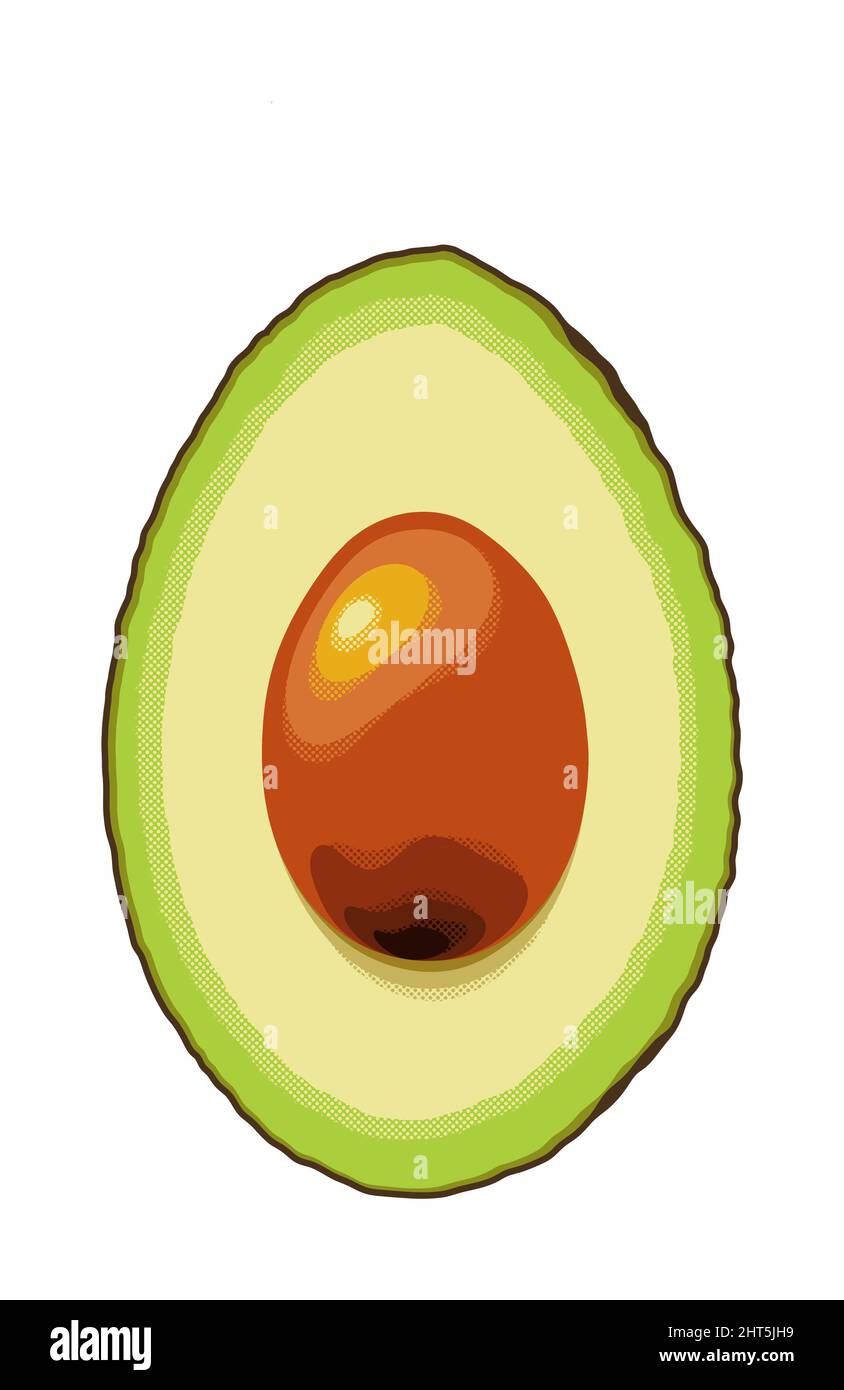 Illustration of a retro-style avocado Stock Photo - Alamy