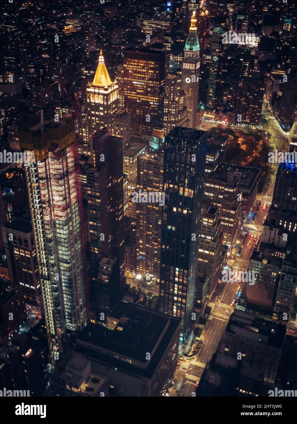 View of beautiful buildings in New York City at night Stock Photo - Alamy