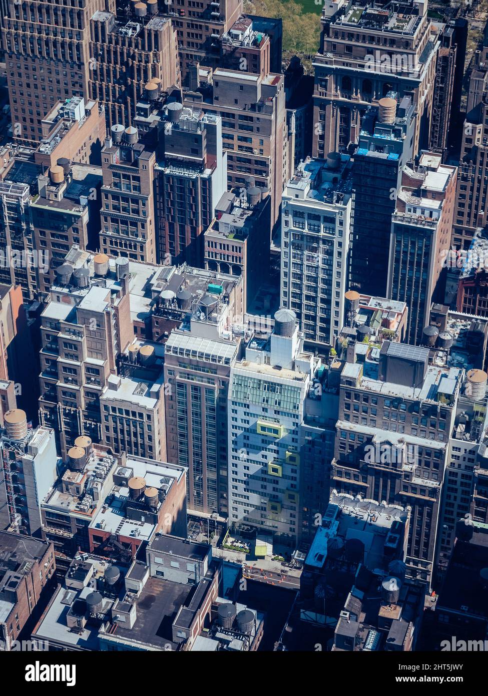 View of New York's famous high-rise building seen from above Stock ...