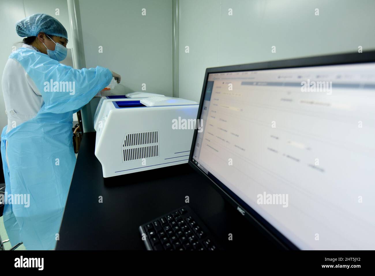 ZHANGJIAKOU, CHINA - FEBRUARY 27, 2022 - Medical staff perform ...