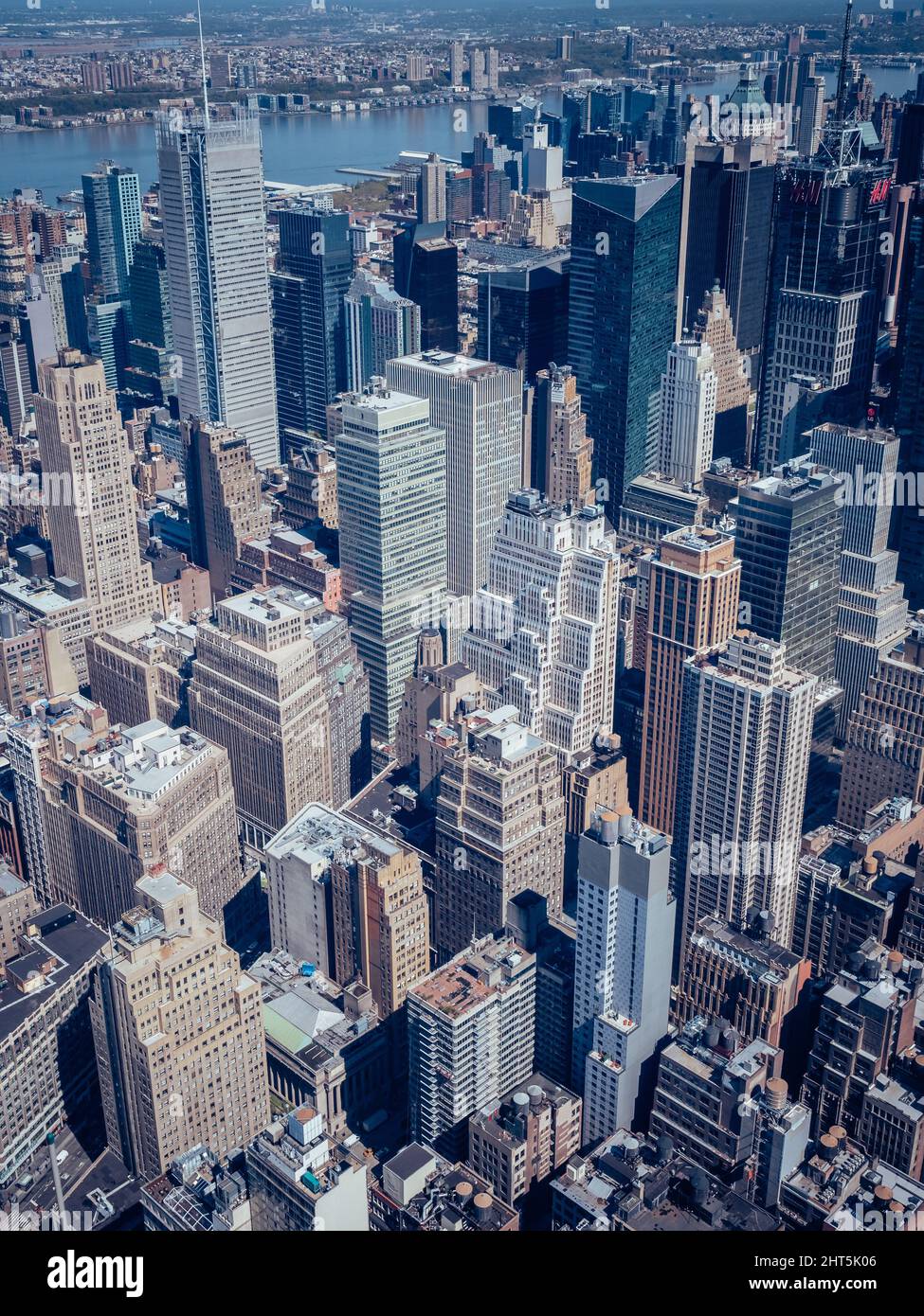 View of New York's famous high-rise building seen from above Stock ...