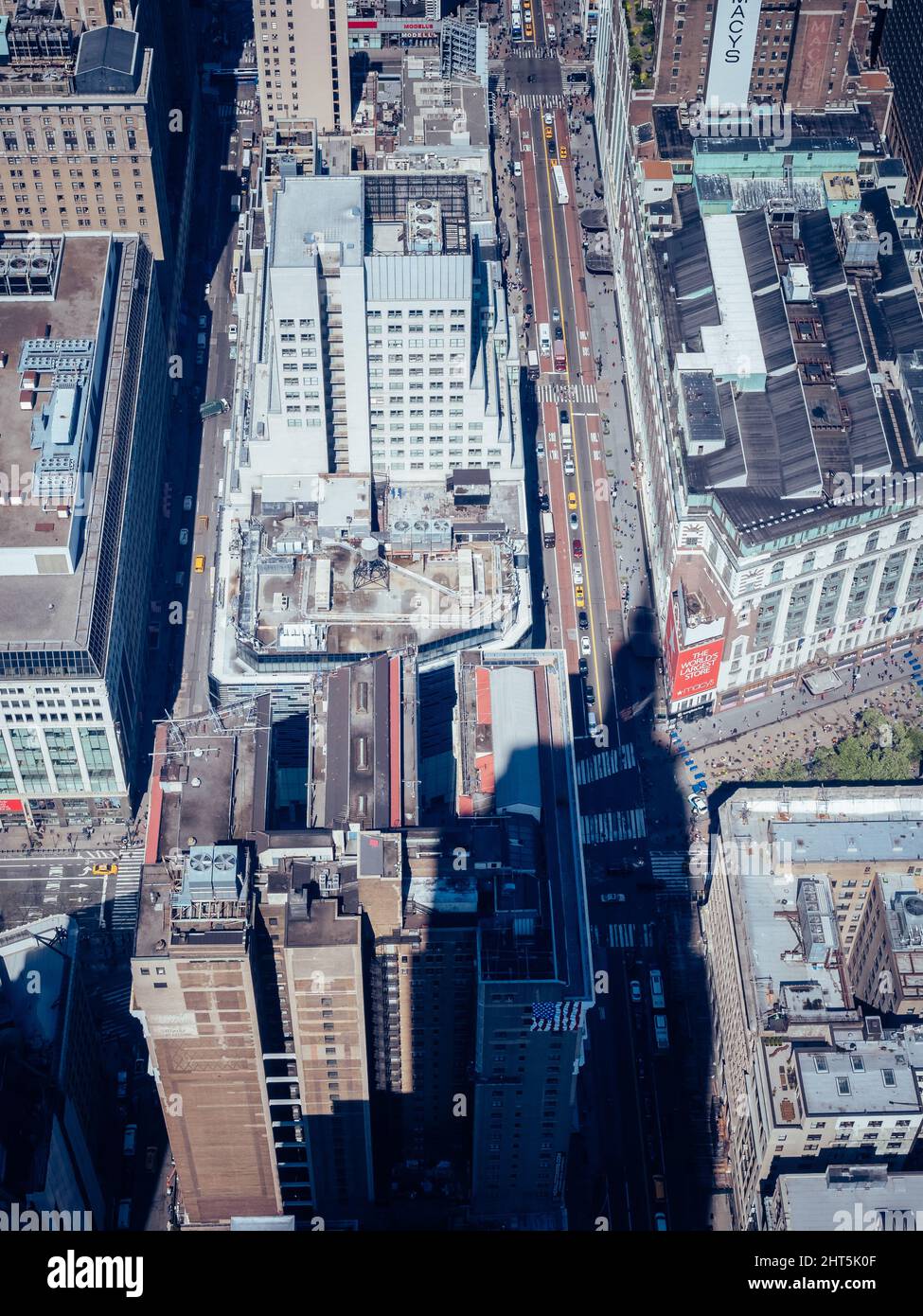 View of New York's famous high-rise building roofs Stock Photo - Alamy