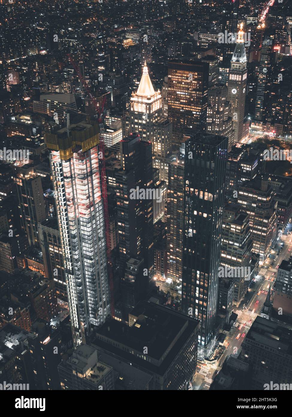 View of New York's famous high-rise building seen from above Stock ...