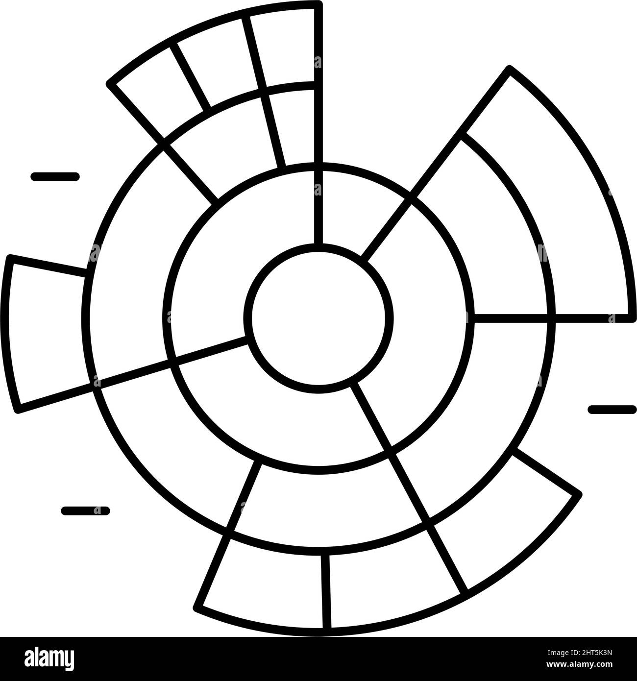 sunburst chart line icon vector illustration Stock Vector Image & Art ...