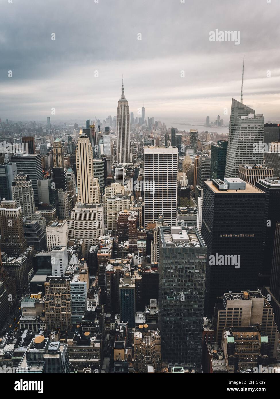 View of New York's famous high-rise building seen from above Stock ...