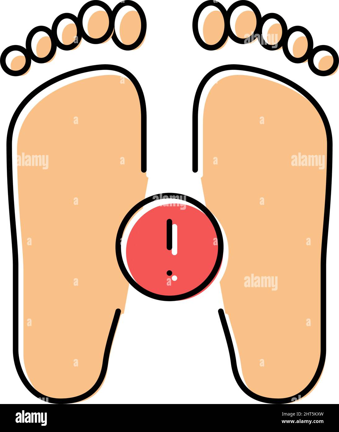 illness flat feet color icon vector illustration Stock Vector Image ...