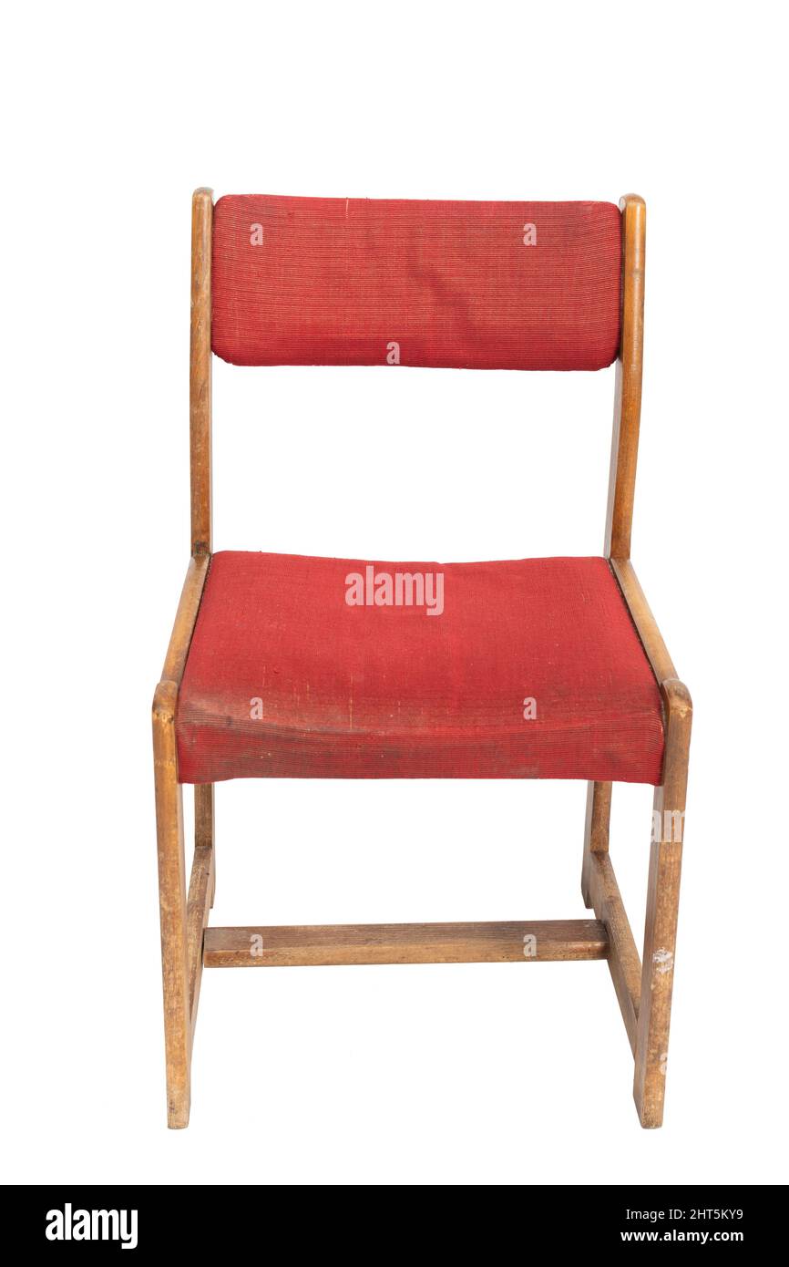 Polish red original chair from the 70's and 80's. Front view Stock ...