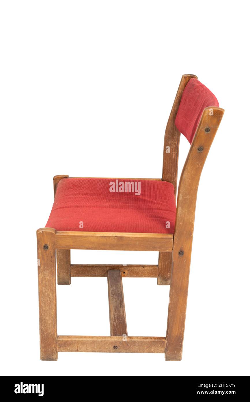 Polish red original chair from the 1970s and 1980s, side view Stock ...