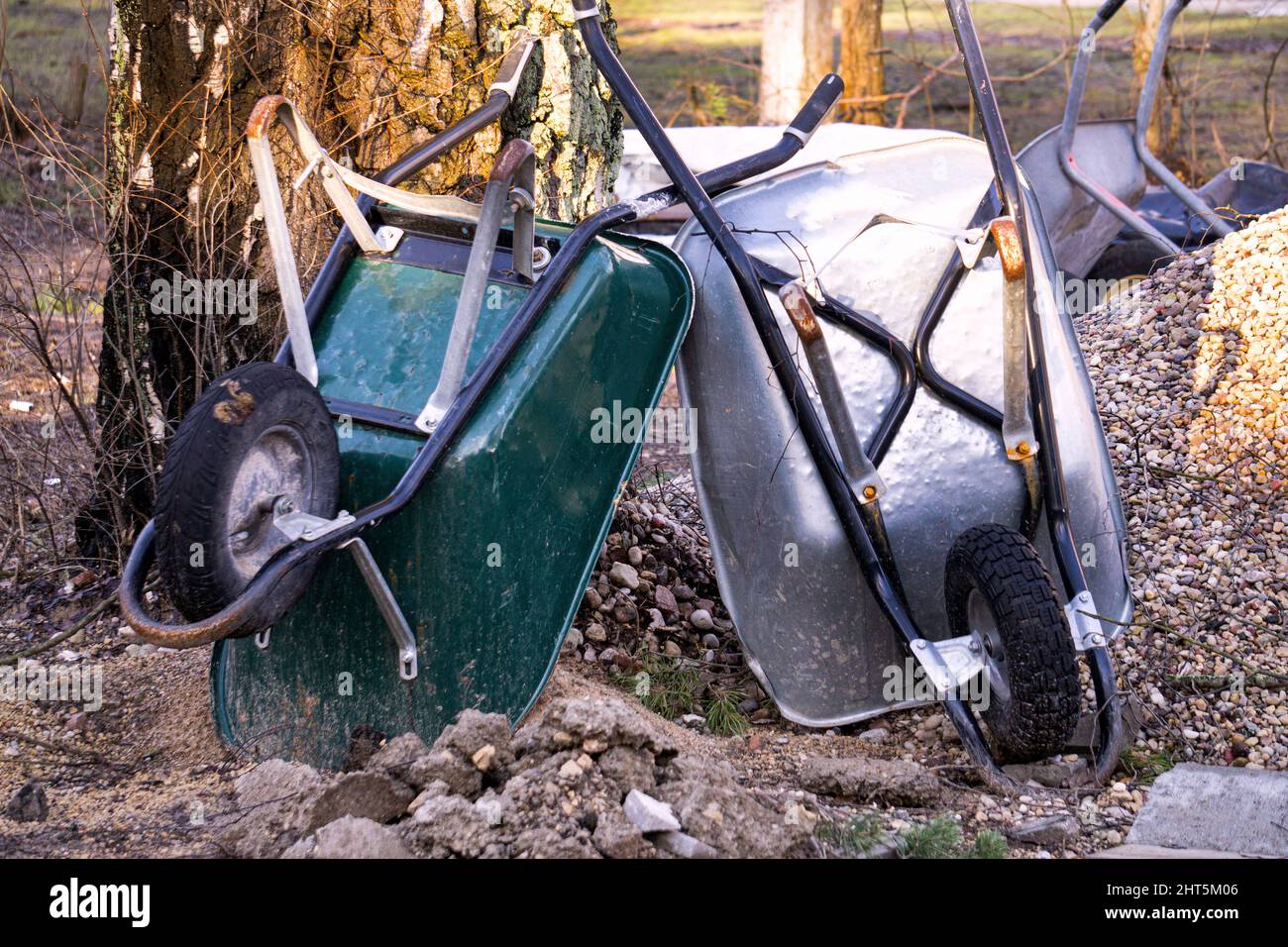 Two metal wheelbarrows hi-res stock photography and images - Alamy