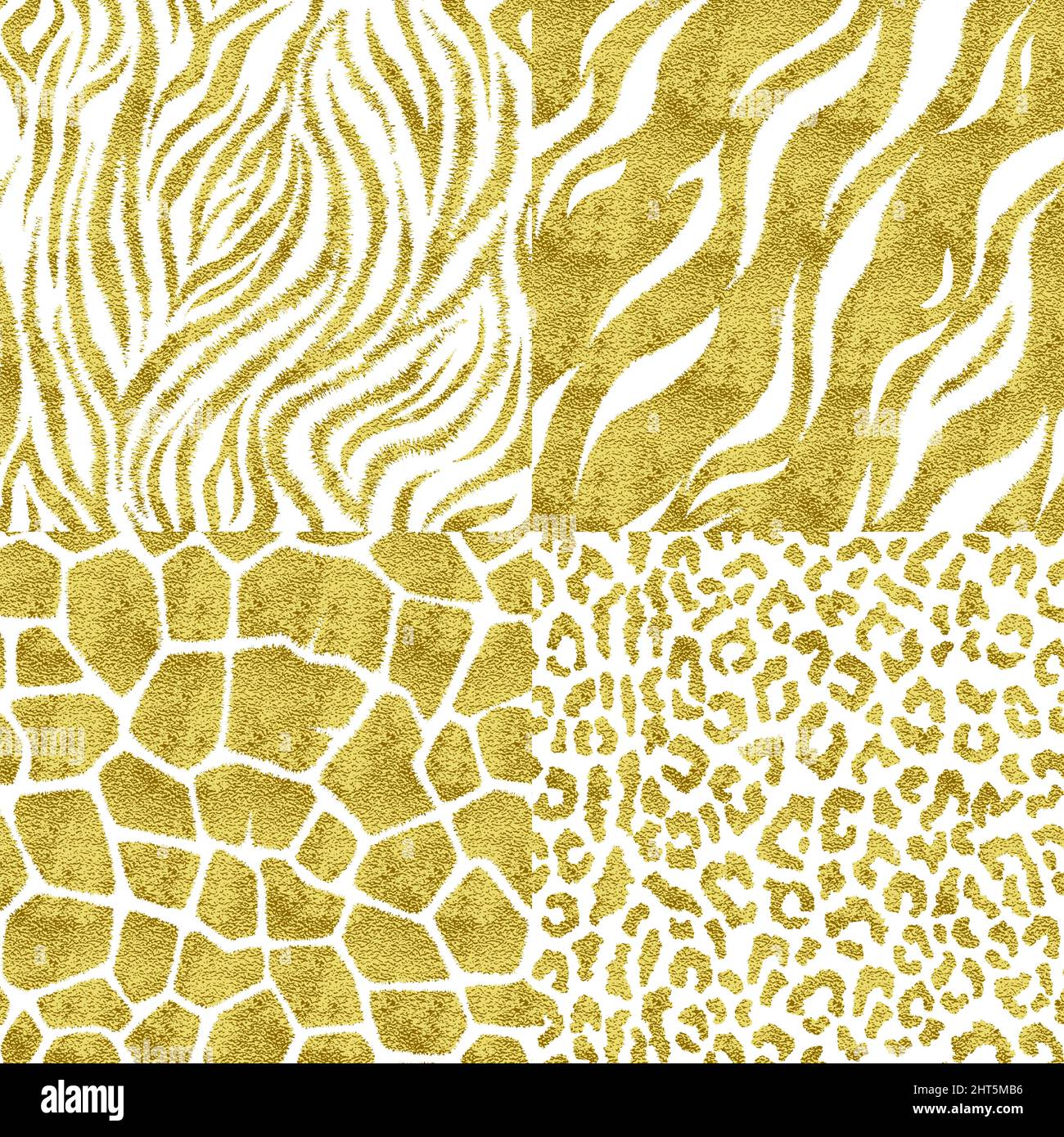 Set of seamless patterns with animal prints Stock Vector Image & Art ...