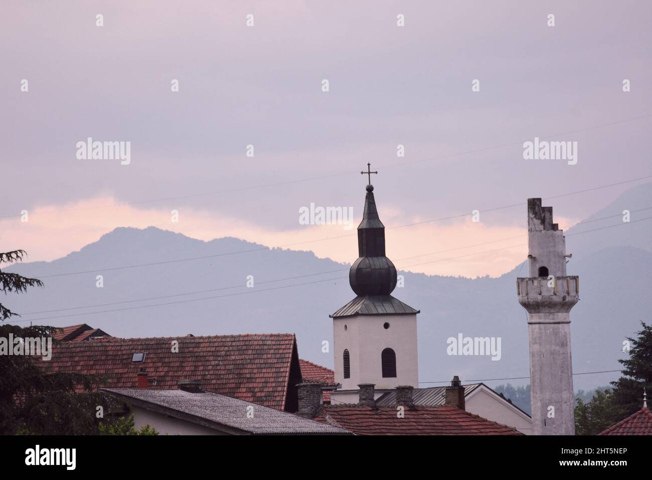 Beautiful shot of the dome of a church with a nice sunrise view ...