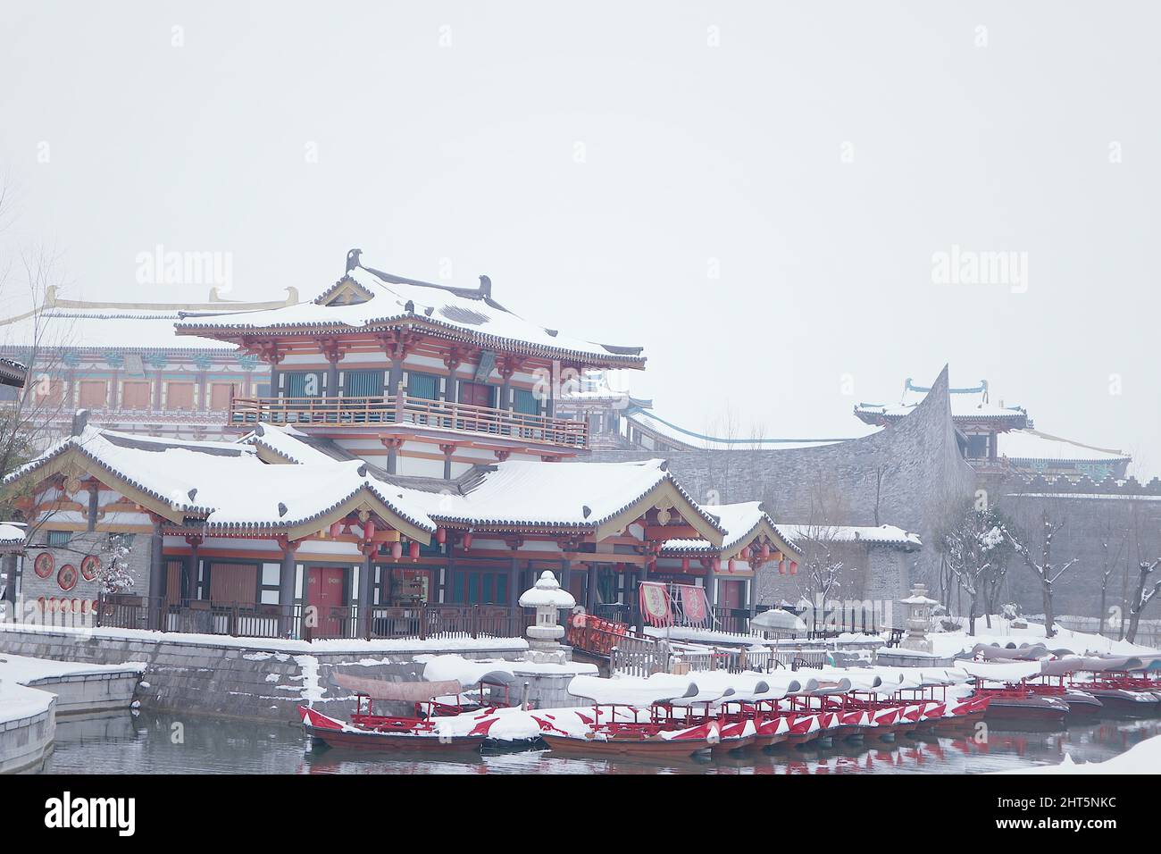 Traditional Chinese temple in winter Stock Photo - Alamy