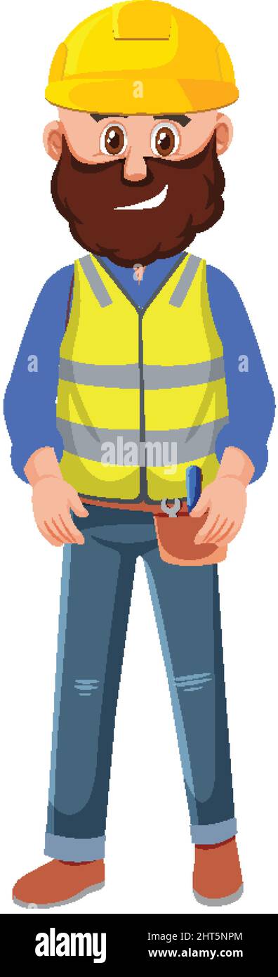 A contractor job cartoon character on white background illustration ...