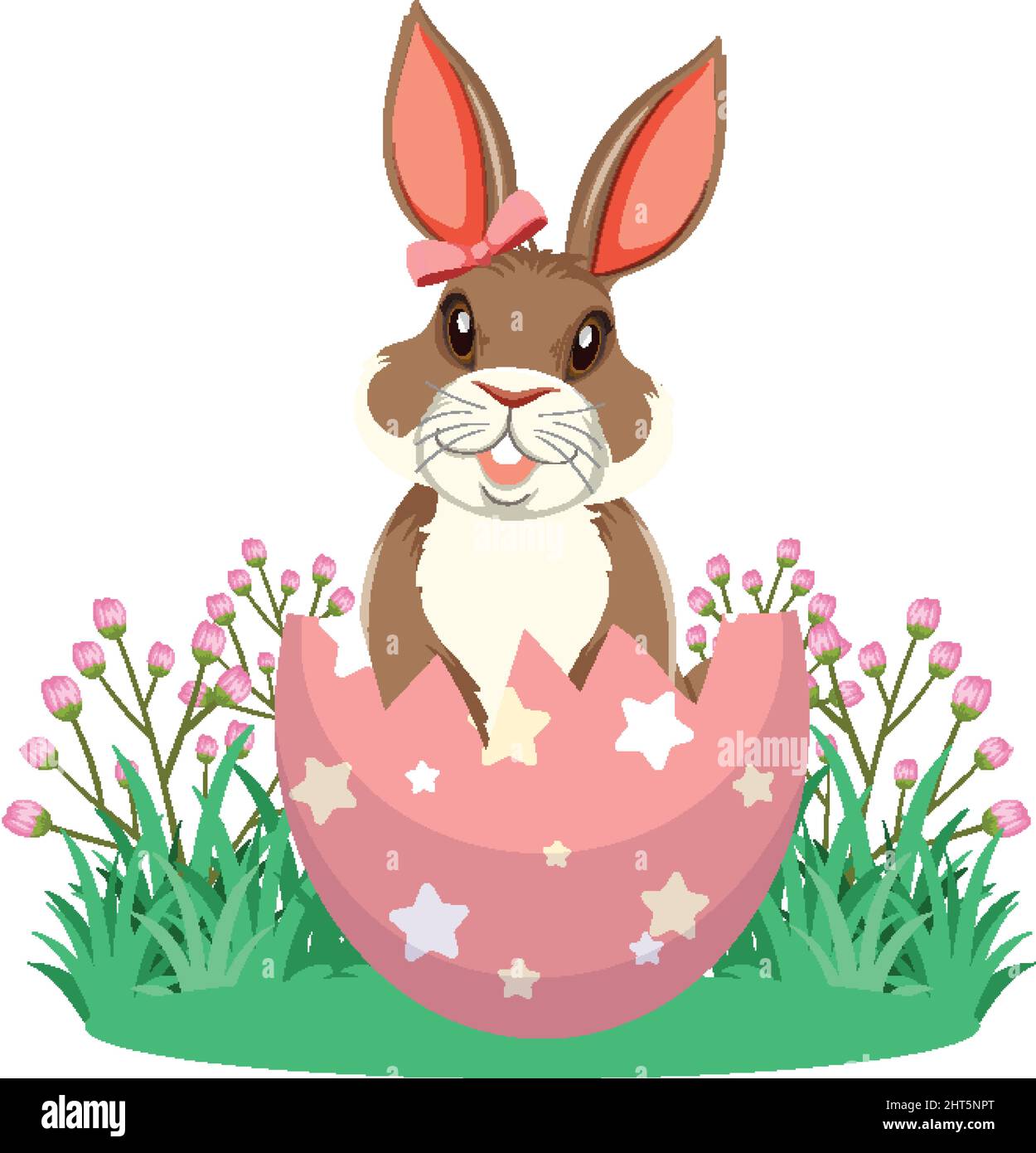 Happy Easter design with bunny and egg illustration Stock Vector Image ...