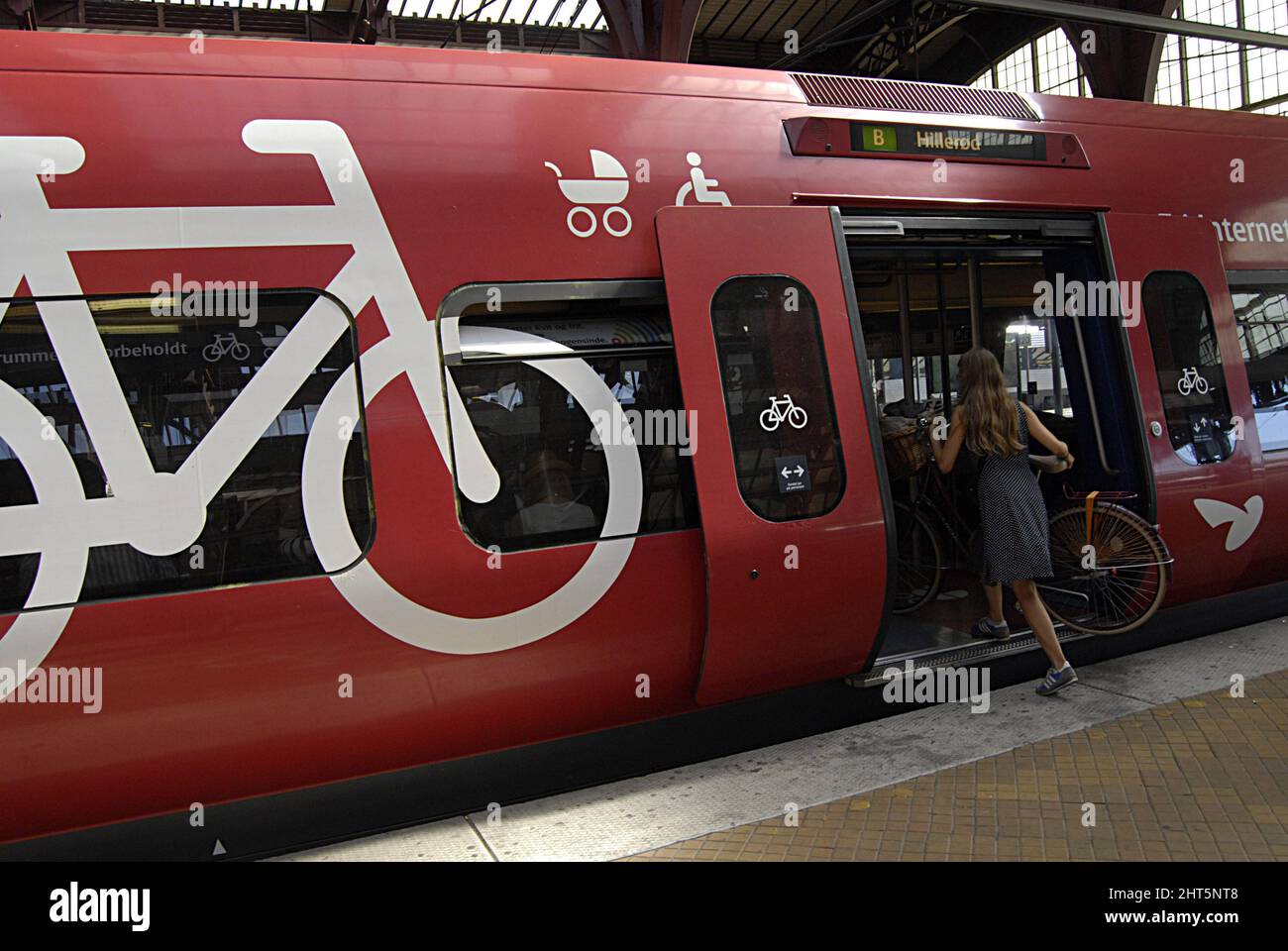 Copenhagen / Denmark. Danish local train DSB danish train transport ...