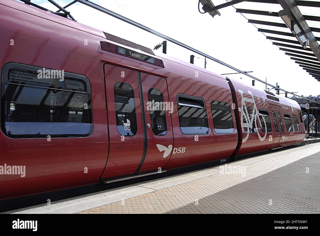 Copenhagen / Denmark. Danish local train DSB danish train transport ...