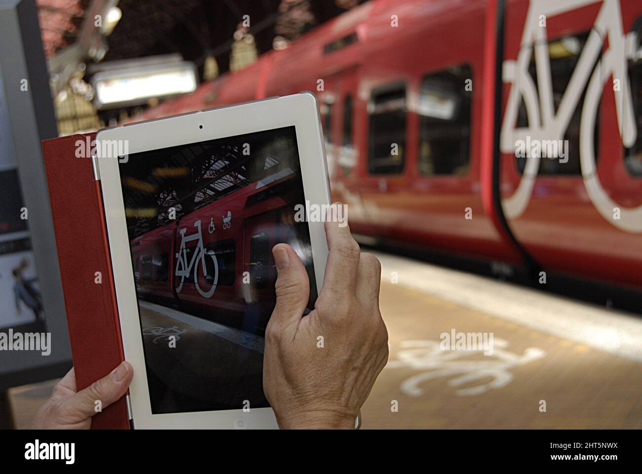 Copenhagen / Denmark. Danish local train DSB danish train transport ...
