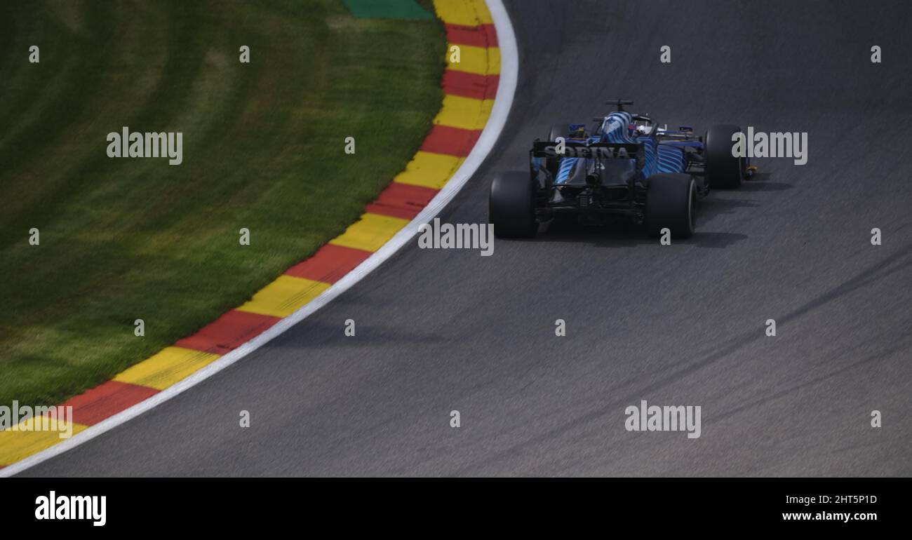 Ferrari formula 1 truck on the road at Circuit de Spa-Francorchamps ...
