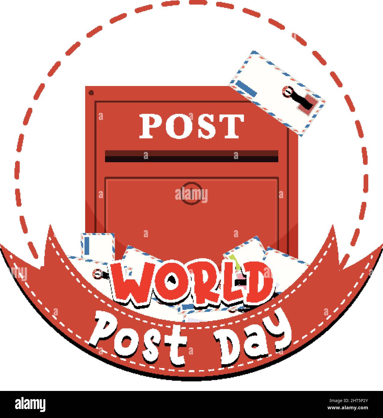 World Post Day logo with mailbox and envelope illustration Stock Vector ...