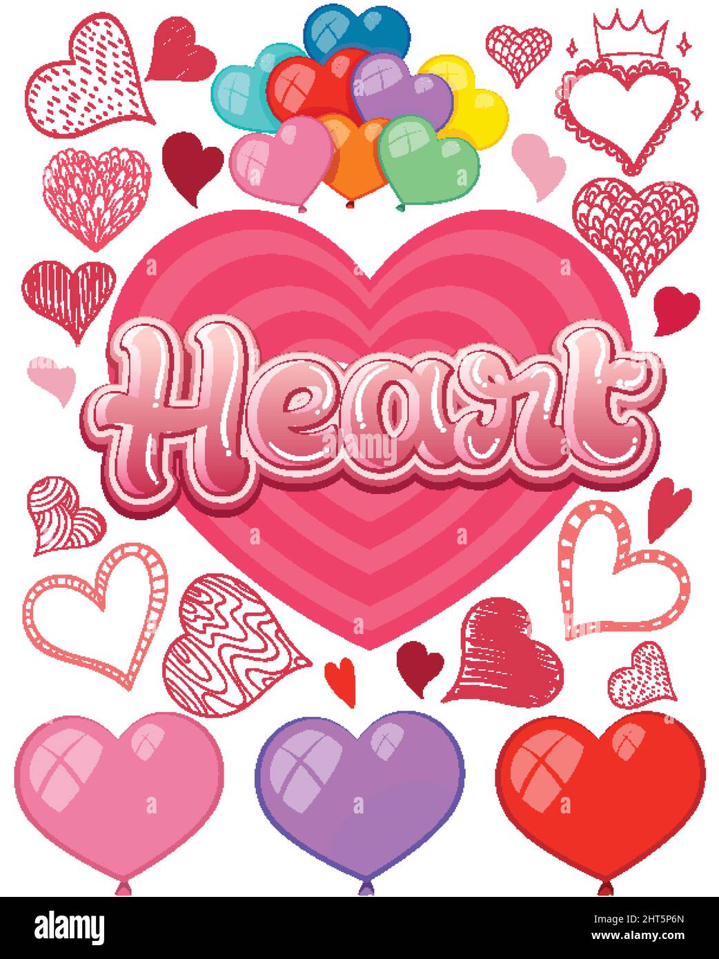 Valentine theme with many hearts illustration Stock Vector Image & Art ...